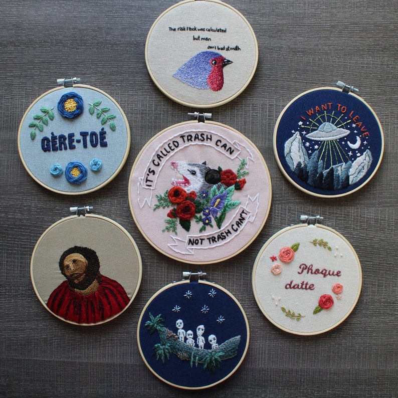 Funny Meme Inspired Customizable Handmade Embroideries - Etsy