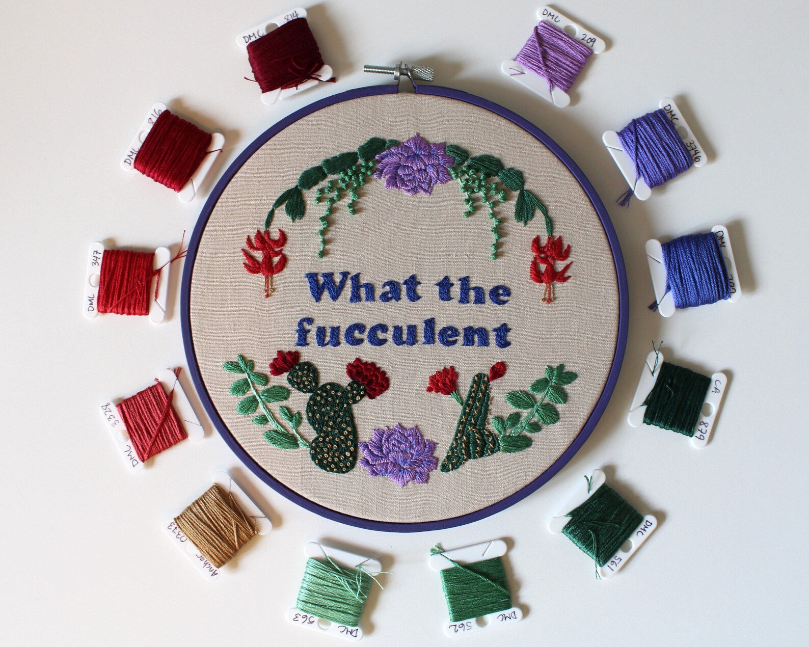 DIY Embroidery Pattern What the Fucculent PDF File - Etsy