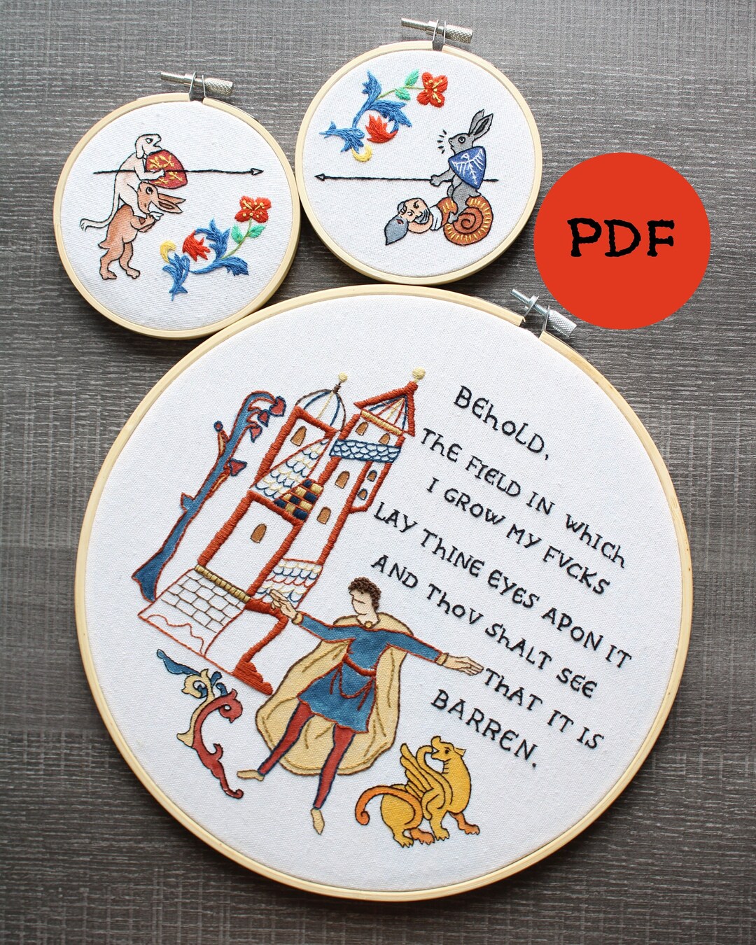 DIY Embroidery Patterns of Medieval Meme and Illuminations | Bundle of ...
