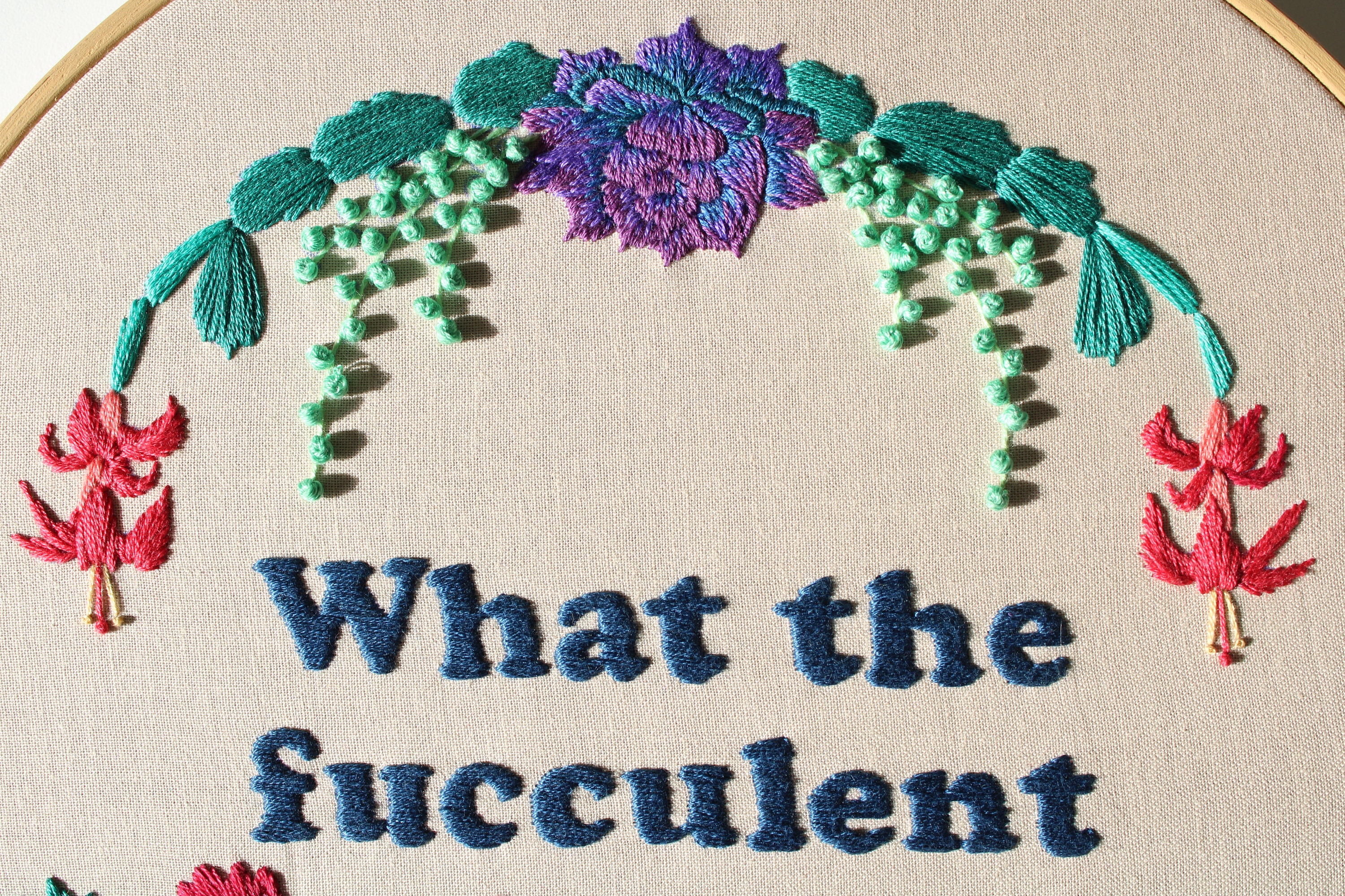 DIY Embroidery Pattern What the Fucculent PDF File - Etsy