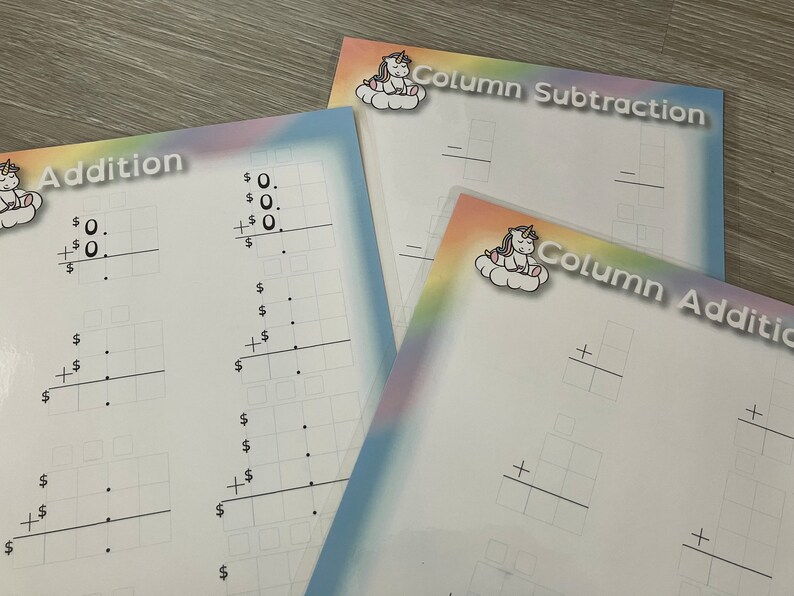 Addition and Subtraction Charts With Regrouping - Etsy