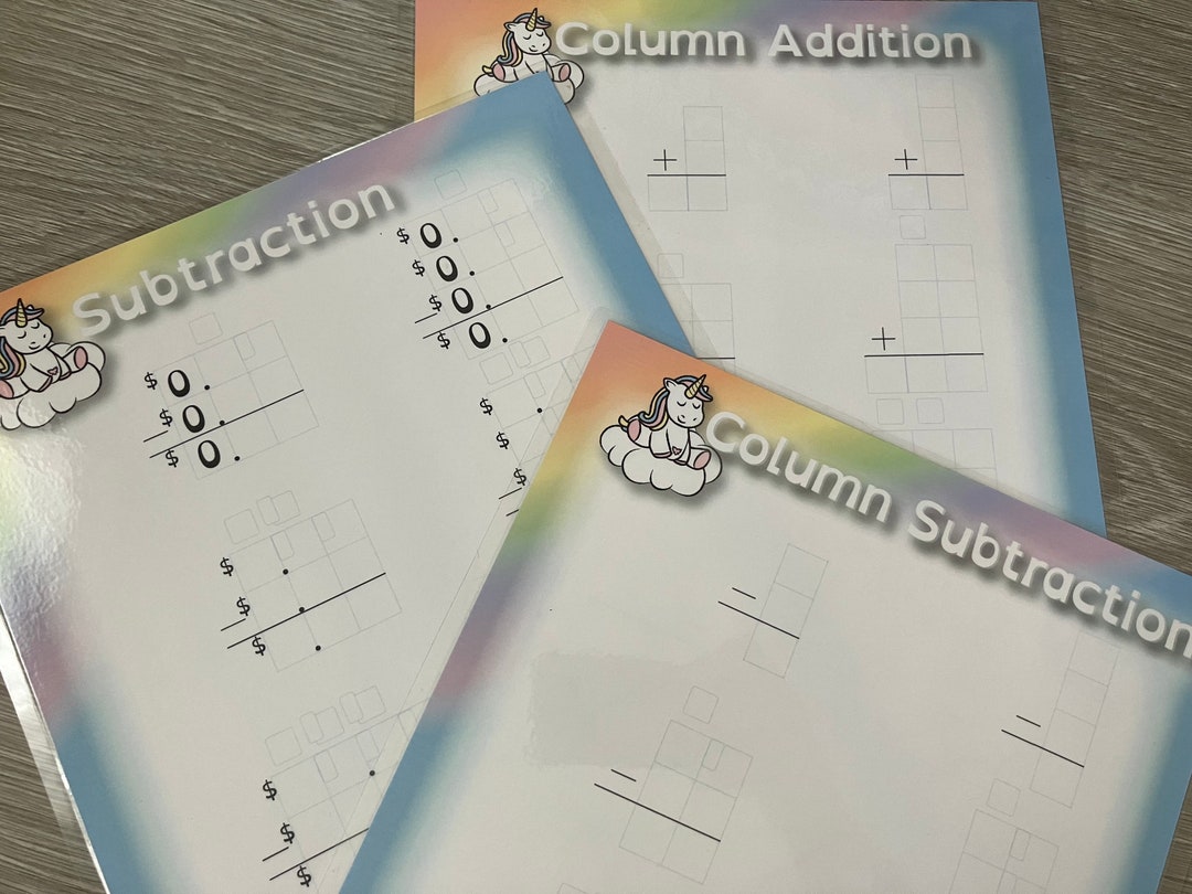 Addition and Subtraction Charts With Regrouping - Etsy