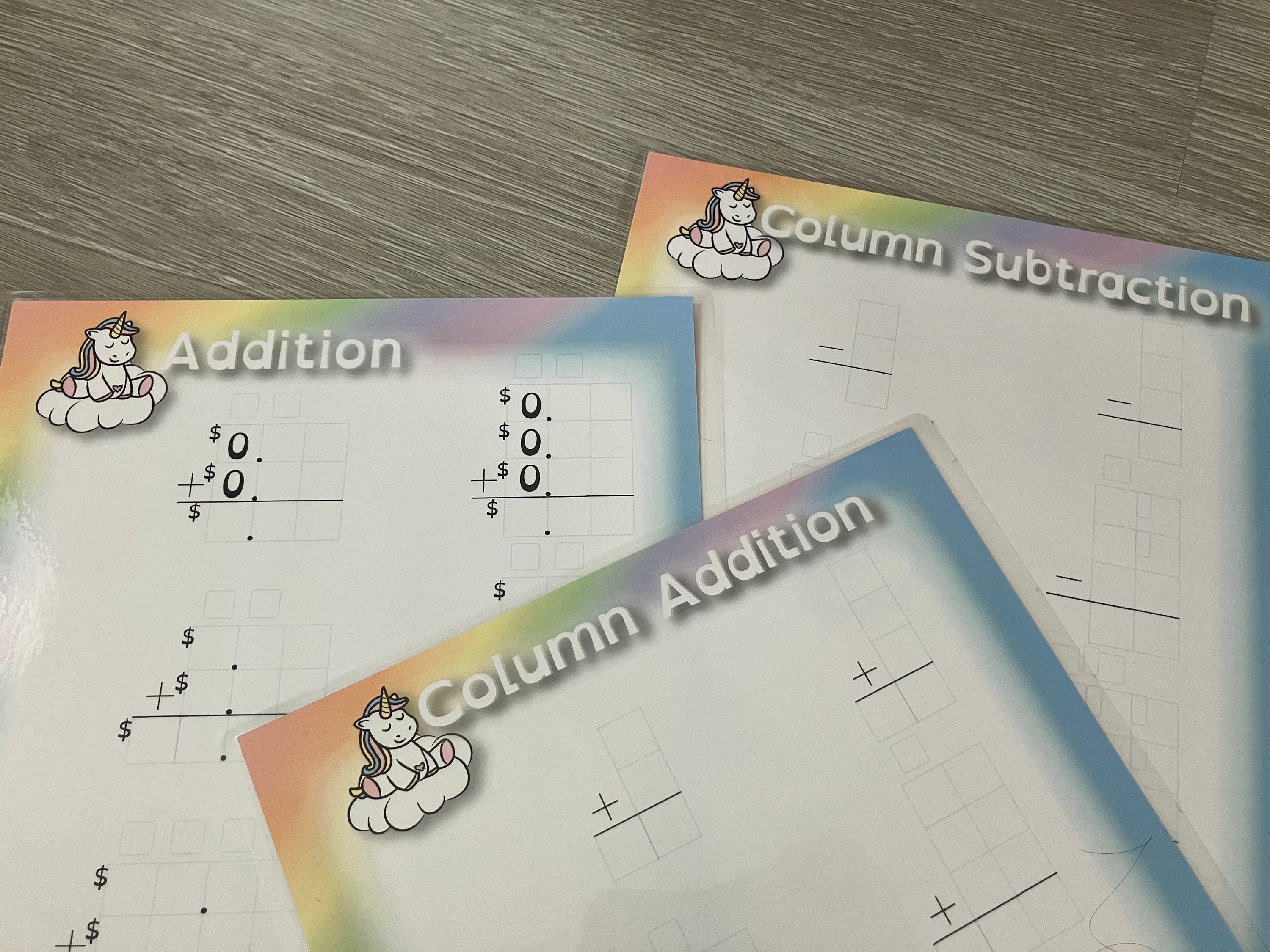 Addition and Subtraction Charts With Regrouping - Etsy