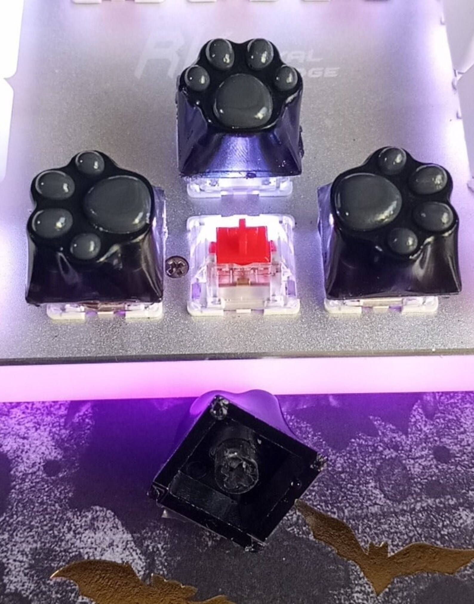 Dark Cat Keycaps void and Charcoal Mechanical Keyboard - Etsy