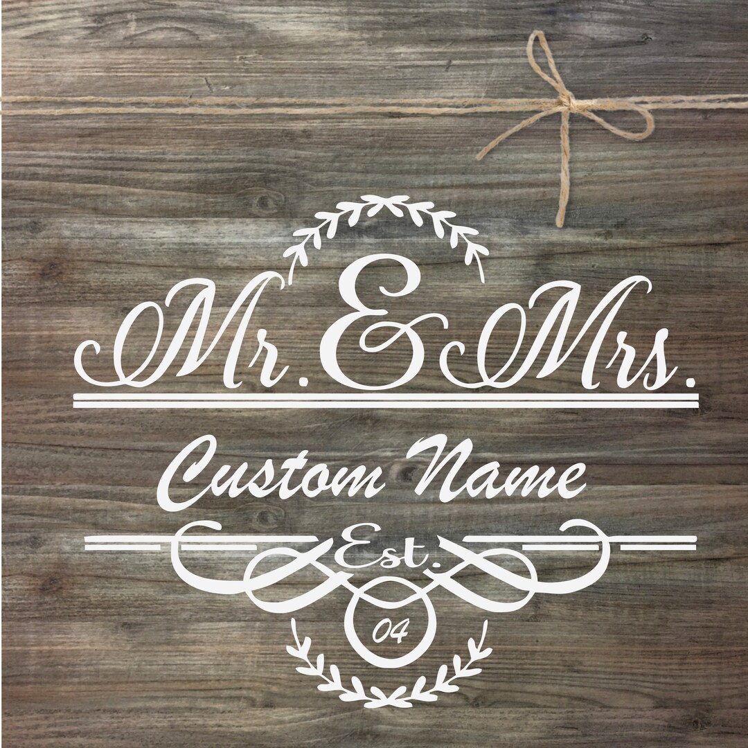 Custom Couples Name Year Decal Marriage Sign - Etsy