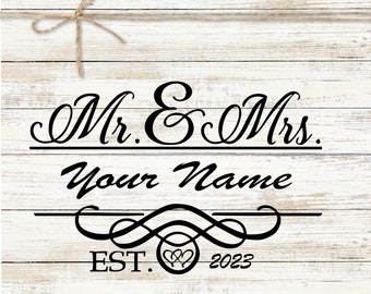 Custom Couples Name Year Decal Marriage Sign - Etsy
