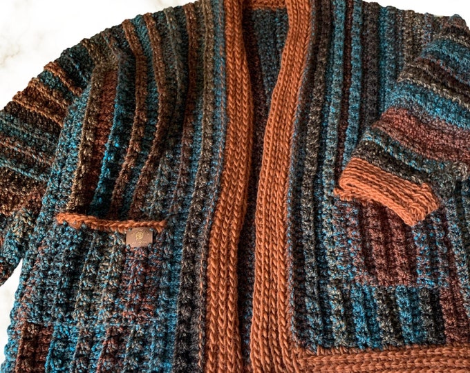 Multicoloured Chunky Oversized cardigan With Pocketswomen - Etsy