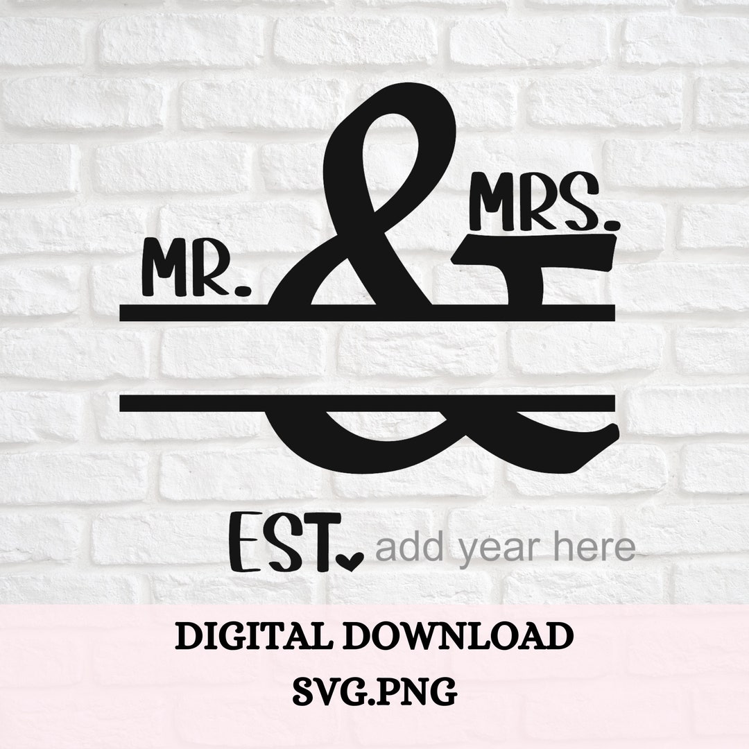 MR and Mrs Est.wedding Monogram-svg - Etsy