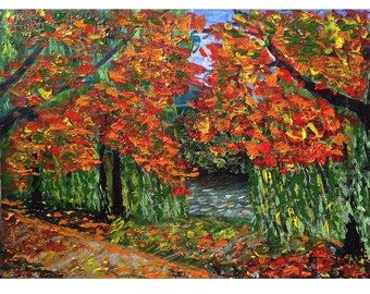 Red Maple Painting - Etsy