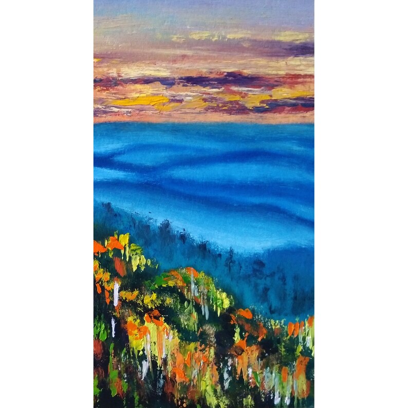 Blue Ridge Painting Sunset Original Art Mini Oil Painting Landscape ...