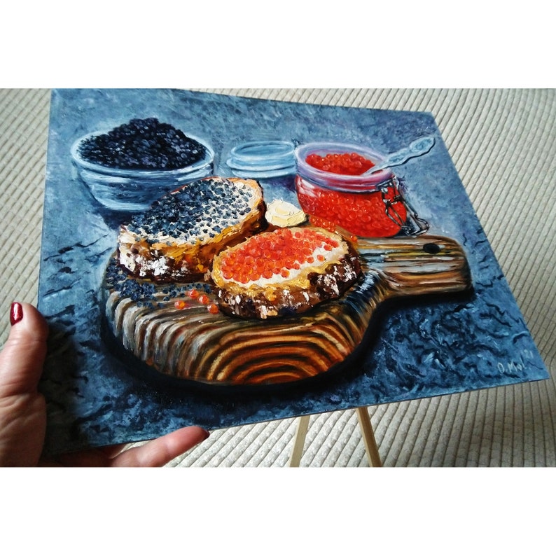 Breakfast Painting Luxury Original Art Impasto Oil Painting Food ...