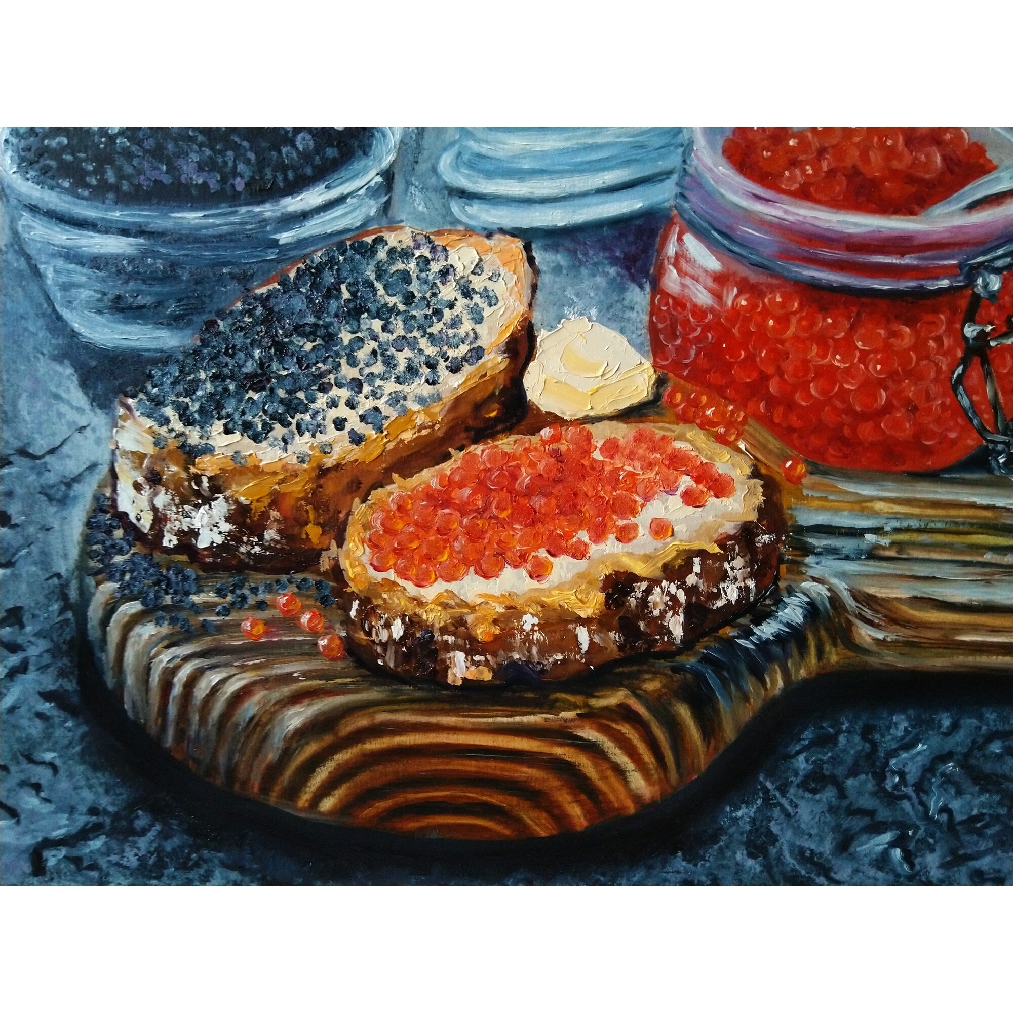 Breakfast Painting Luxury Original Art Impasto Oil Painting Food ...