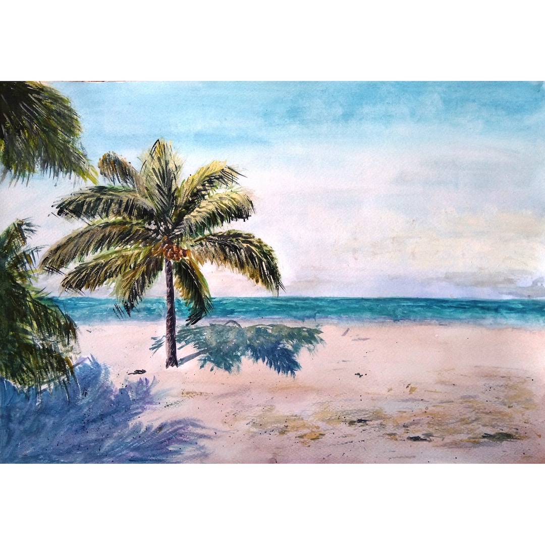 Miami Beach Painting Florida Watercolor Original Painting Watercolor ...