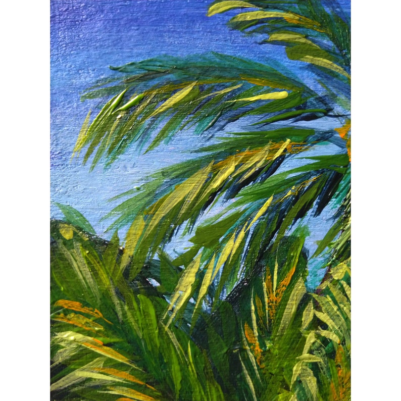 Palm Tree Painting California Coast Original Art Seascape Sand - Etsy