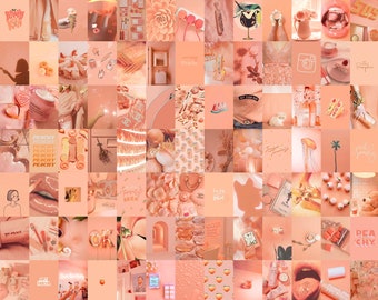 Peachy Pink Aesthetic Photo Wall Collage Kit - Etsy