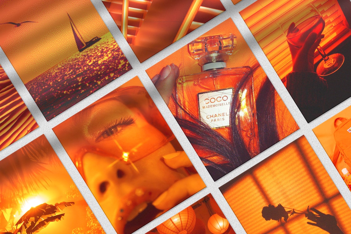 100 PCS 8.5''x11'' Neon Orange Wall Collage - Etsy