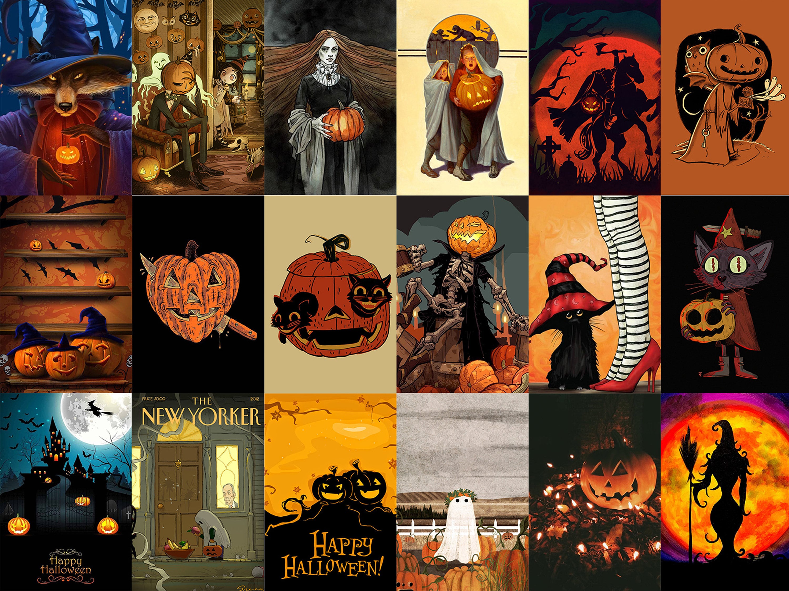 140 PCS Halloween Wall Collage Kit Autumn & Halloween | Etsy