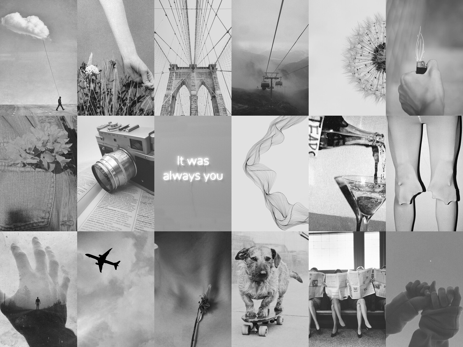 110 PCS Grey Wall Collage Kit Soft Gray Aesthetic Photo - Etsy