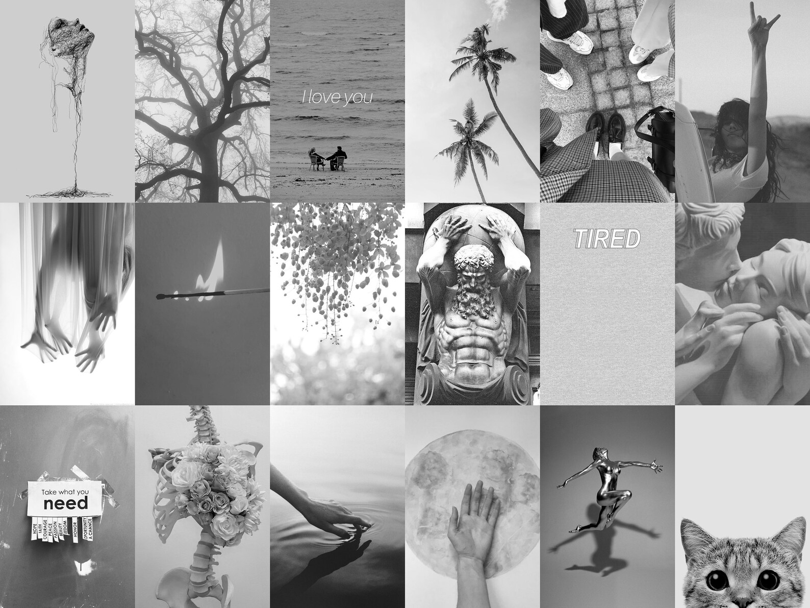 110 PCS Grey Wall Collage Kit Soft Gray Aesthetic Photo - Etsy