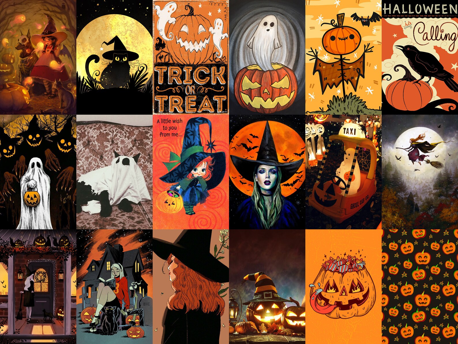 140 PCS Halloween Wall Collage Kit Autumn & Halloween | Etsy