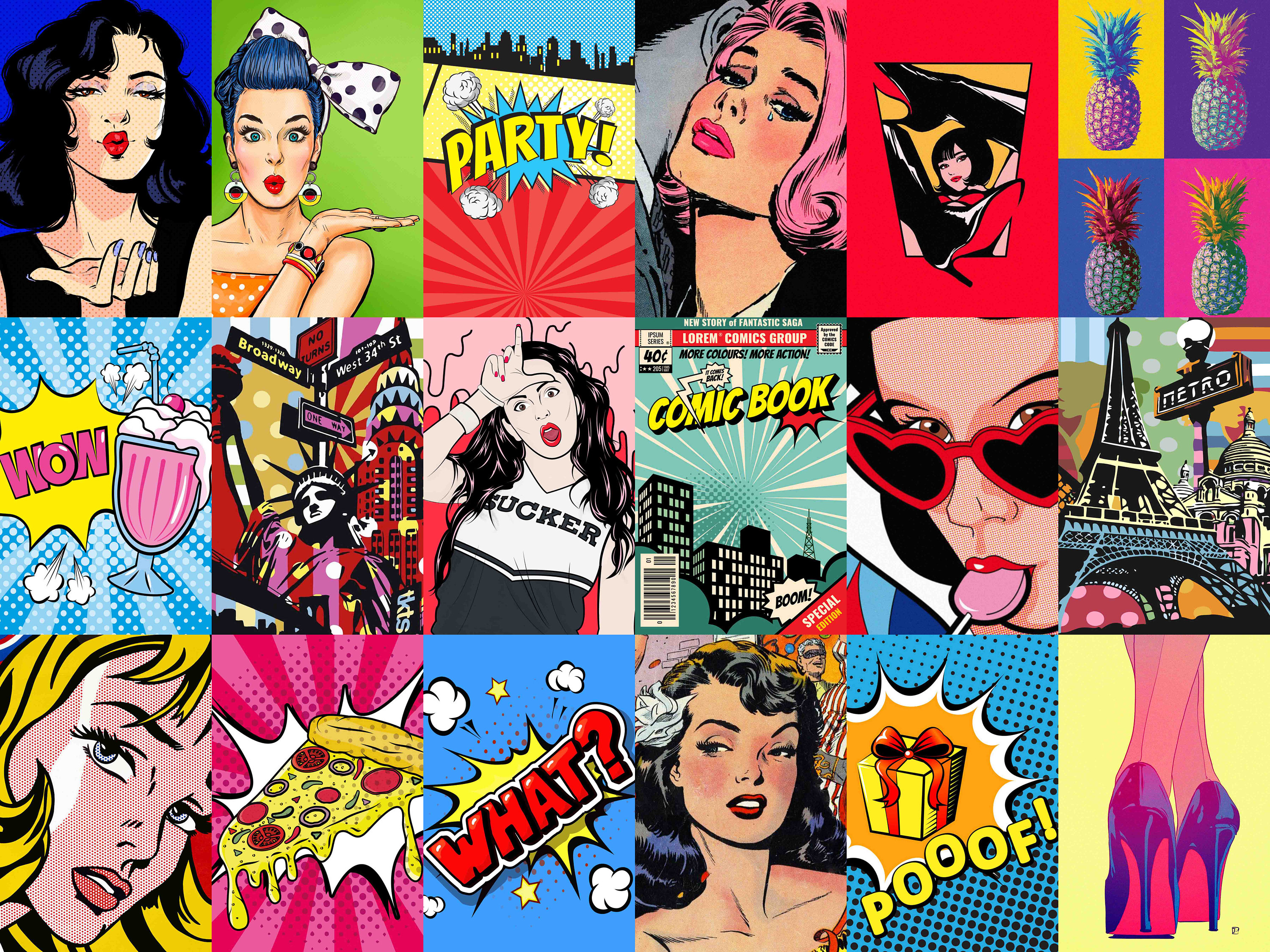 120 PCS Retro Pop Art Wall Collage Kit Vintage Popart - Etsy Australia