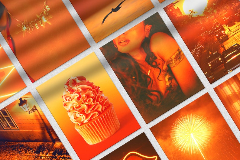 100 PCS 8.5''x11'' Neon Orange Wall Collage - Etsy