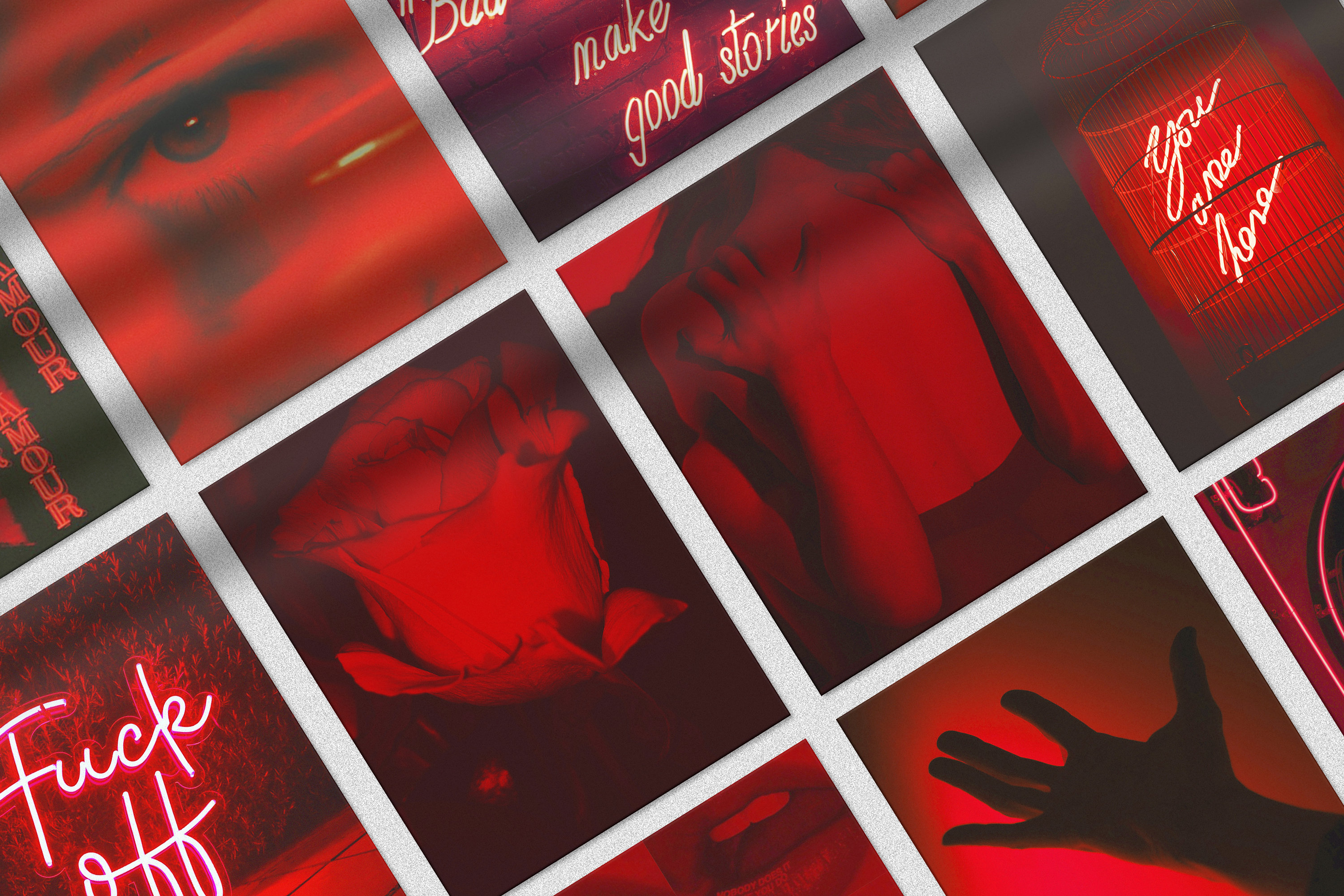 100 PCS 8.5''x11'' Neon Red Wall Collage Kit - Etsy