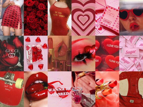 Red Lips Tumblr Collage
