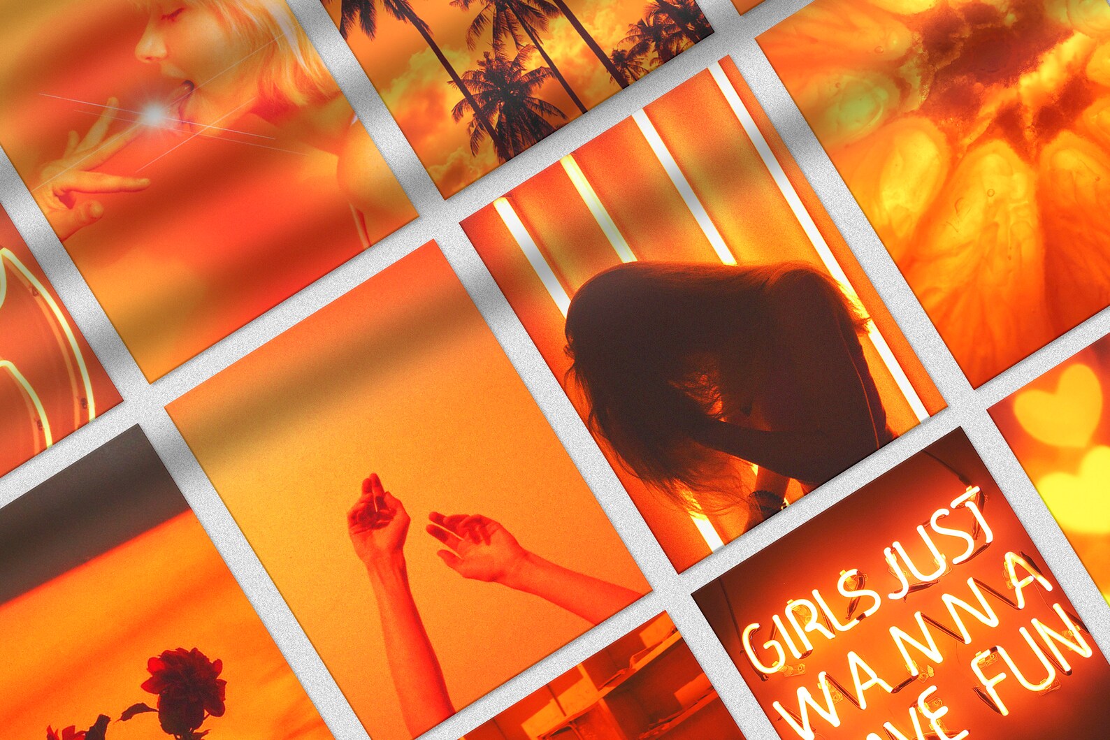 100 PCS 8.5''x11'' Neon Orange Wall Collage - Etsy