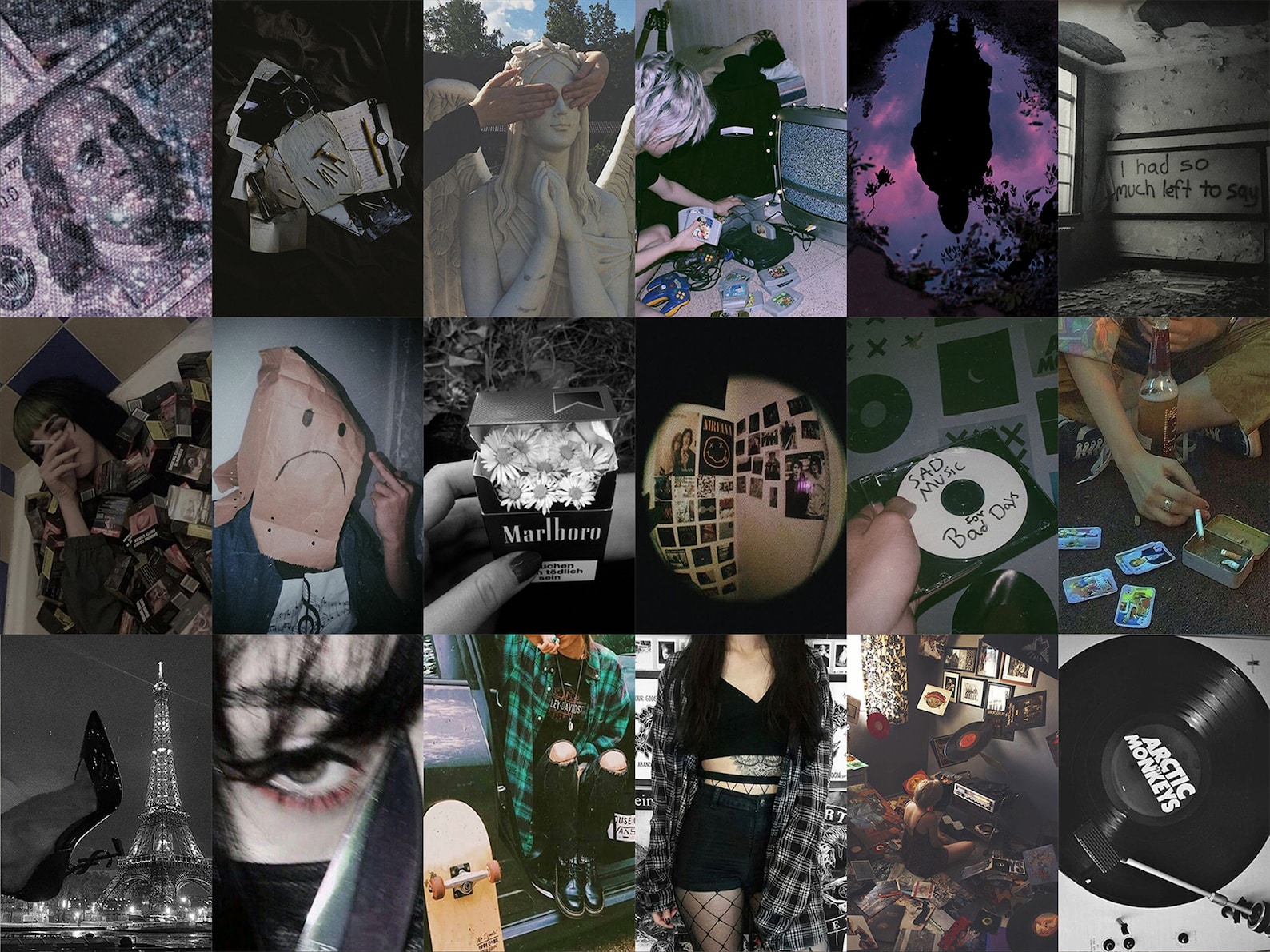 140 PCS Grunge Wall Collage Kit Boujee Black Grunge - Etsy Canada