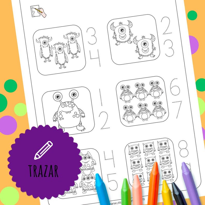 Printable Monster Activities, 4 Different School Activities for ...