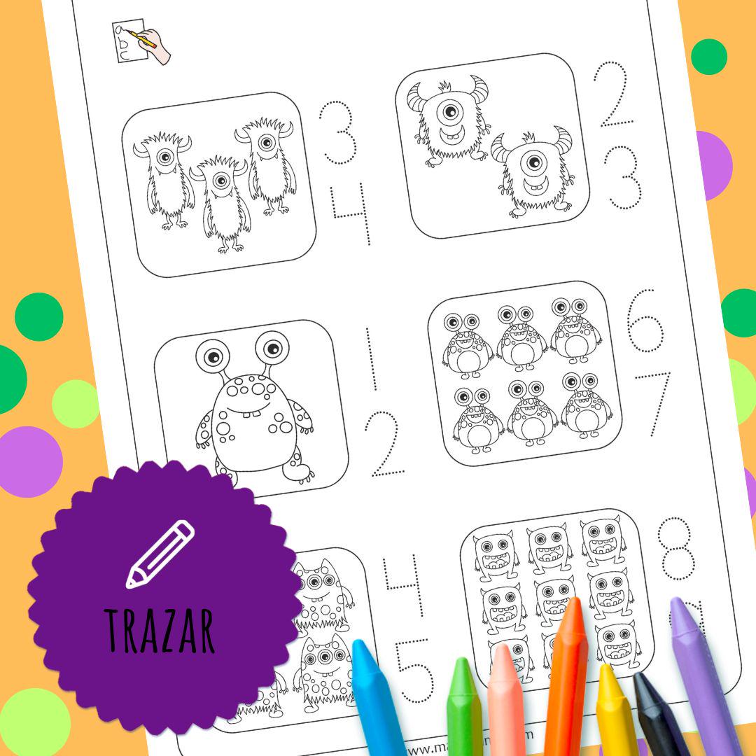 Printable Monster Activities, 4 Different School Activities for ...