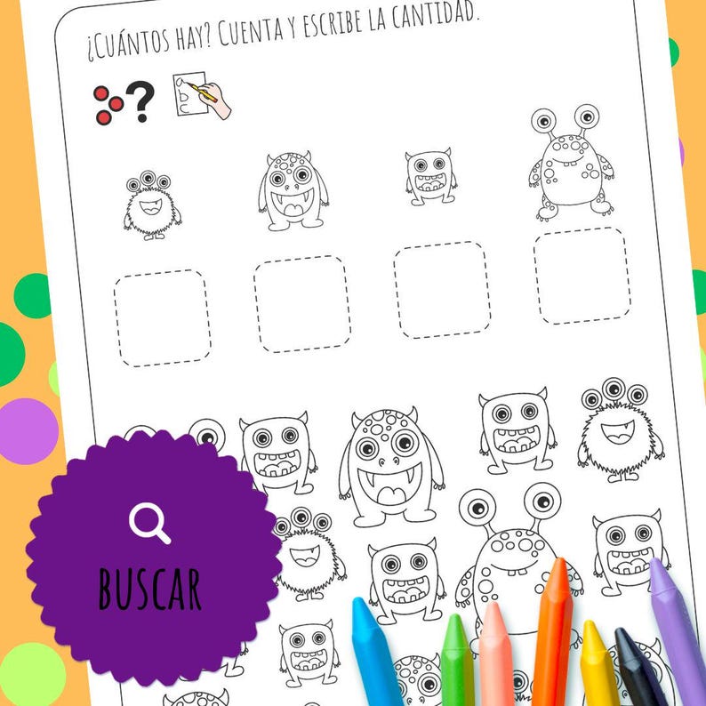Printable Monster Activities, 4 Different School Activities for ...