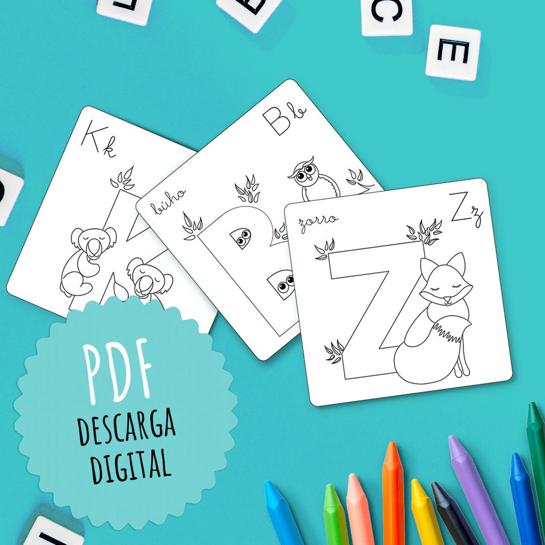 Coloring Memory Game, Printable Alphabet Cards, Board Game, Visual ...
