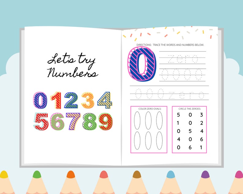 Alphabet and Numbers Tracing Worksheets for Kids Printable Educational ...