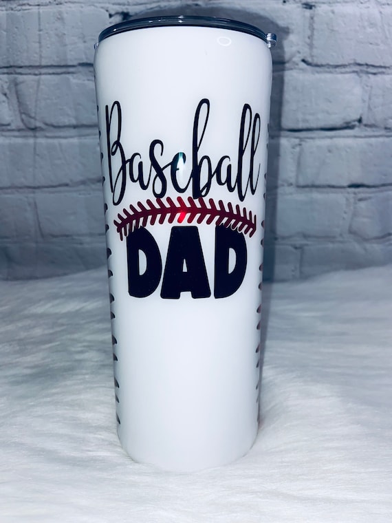 Personalized Baseball Dad Stainless Steel Tumbler | Etsy