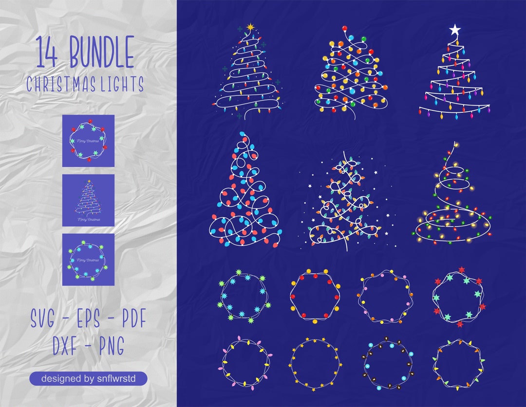 Christmas Lights Svg Bundle, Christmas Decor Svg, Christmas Tree With ...