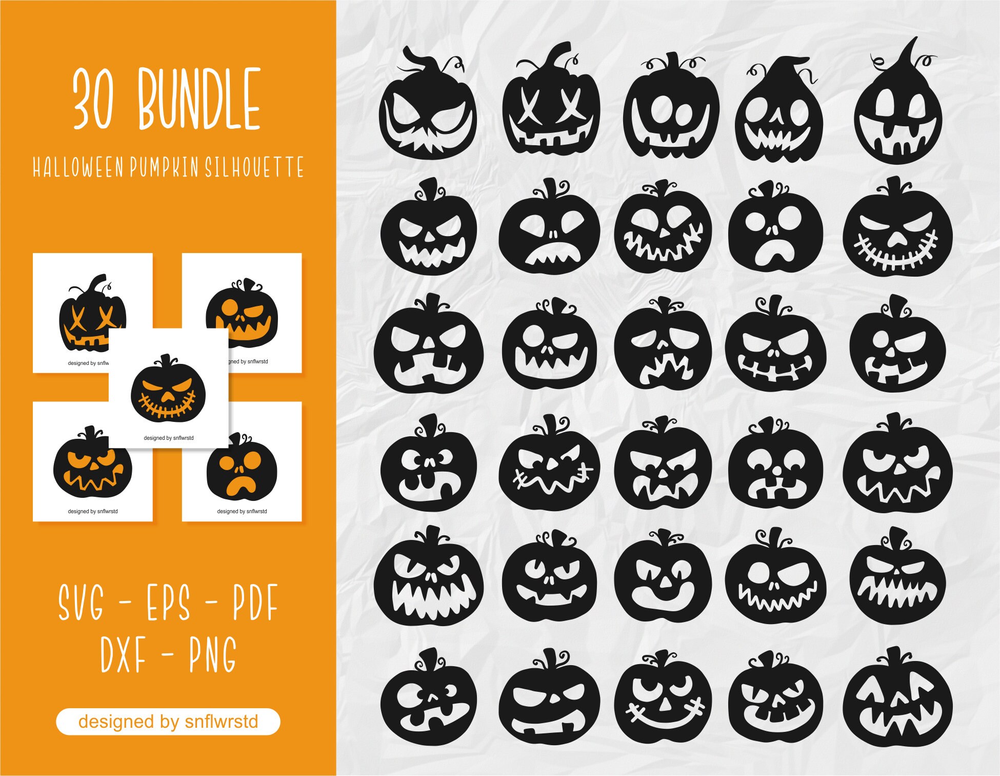 Pumpkin Face Svg Bundle, Jack O Lantern Png Bundle, Halloween Svg ...