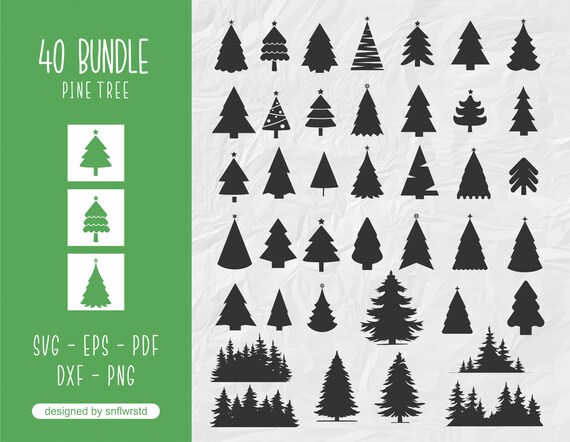 Pine Tree Svg Christmas Tree Svg Bundle Christmas Svg - Etsy