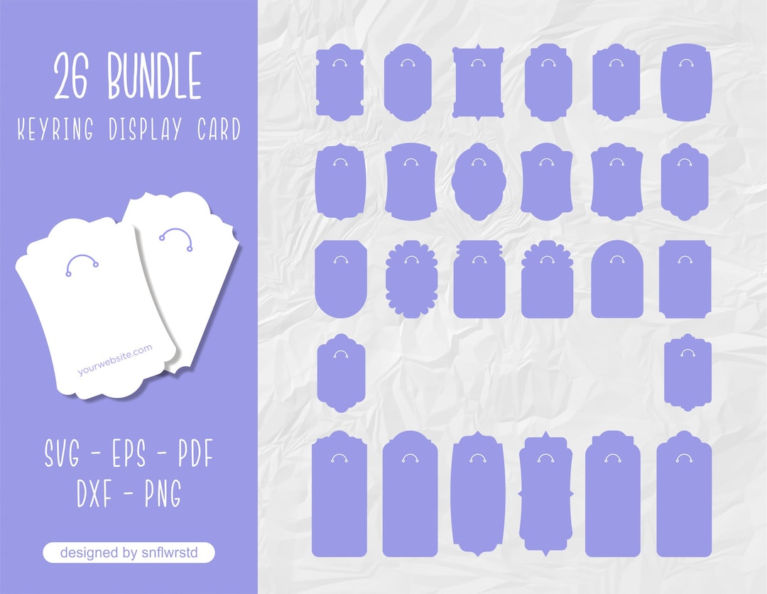 Keyring Display Card Svg, Keychain Packaging, Keyring Display Holder ...
