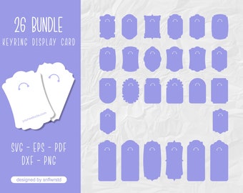 Keyring Fob Display Card SVG Template Keychain Key Ring Wristlet Card ...