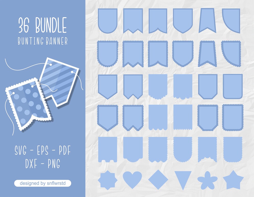 Bunting Banner Svg, Banner Bunting Birthday Party, Scallop Banner ...
