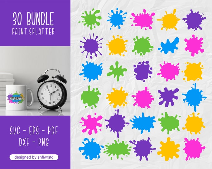 Paint Splatter Svg | Paint Splash Clipart | Paint Splats Svg | Ink ...