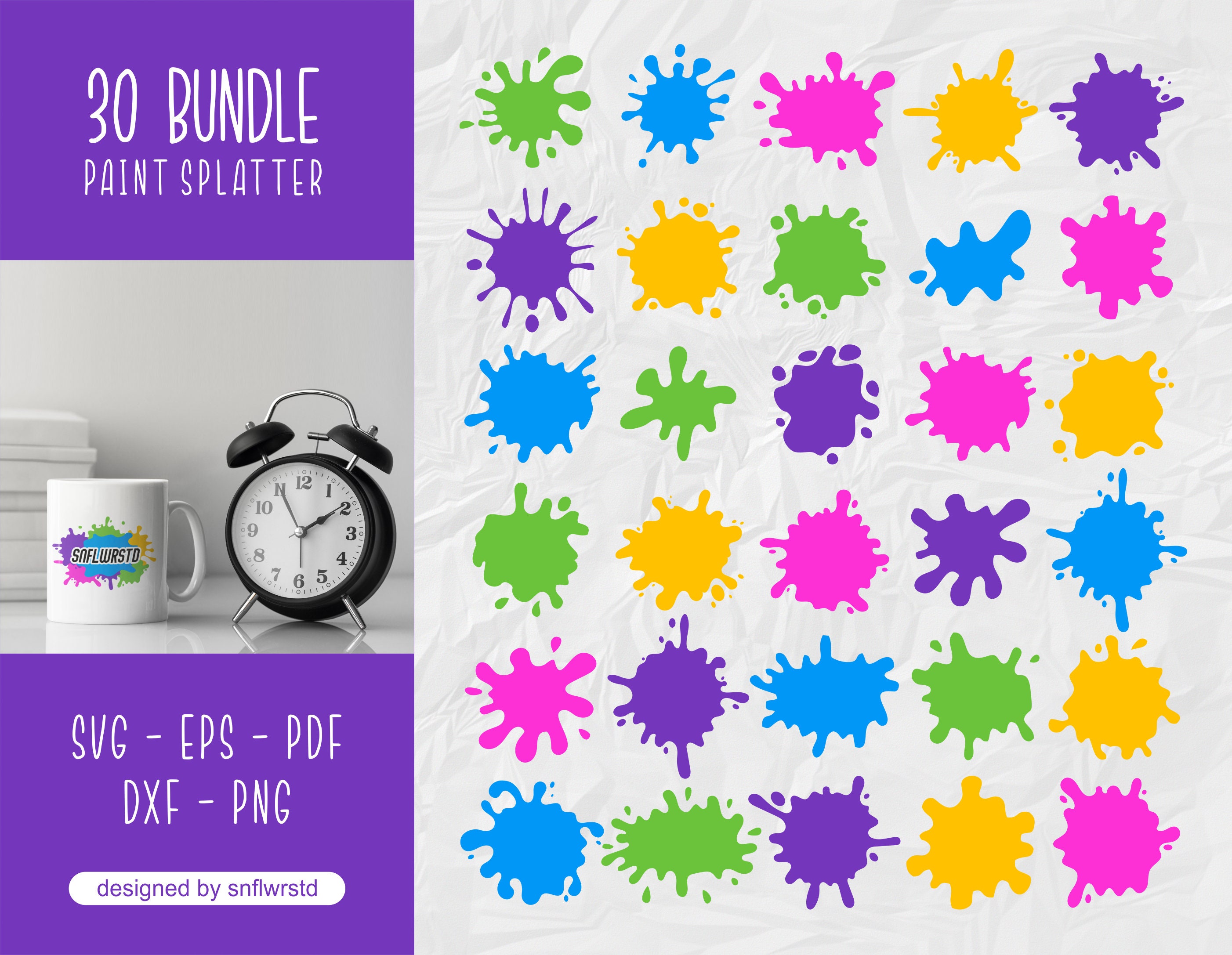 Paint splatter svg Paint splats svg Paint splatter clipart | Etsy