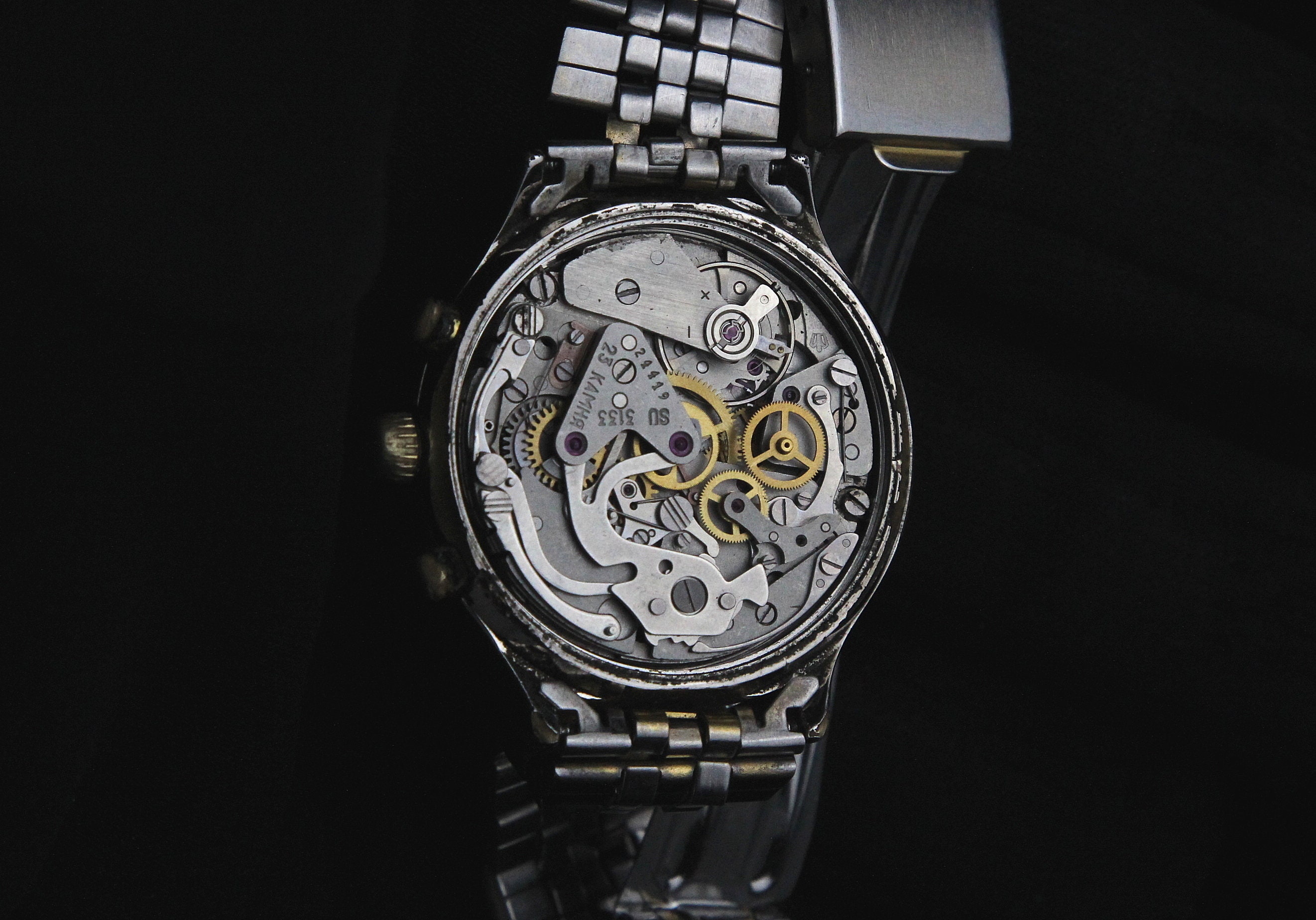 Soviet Men's Mechanical Watch POLJOT Chronograph Wristwatches Watch ...