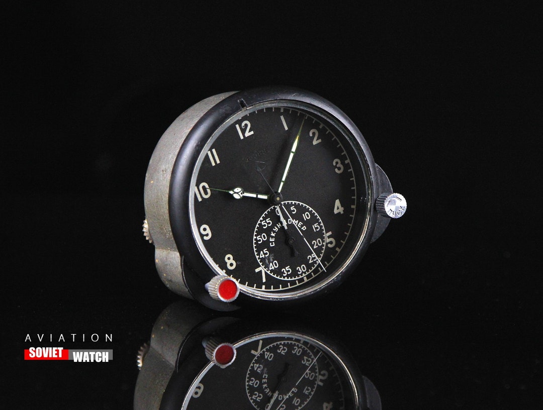 Soviet Mechanical Aviation Watch Clock Stopwatch Time Fly Chronograph ...
