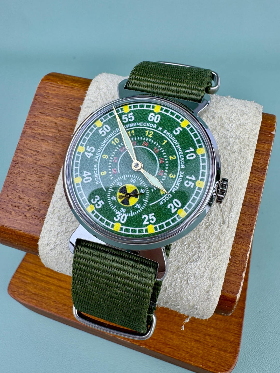 Vintage Pobeda Soviet Radiation Biohazard Watch USSR Military ...