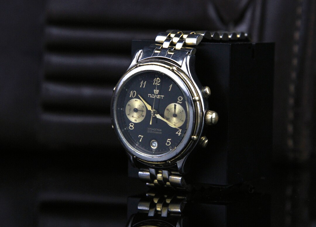 Soviet Men's Mechanical Watch POLJOT Chronograph Wristwatches Watch ...