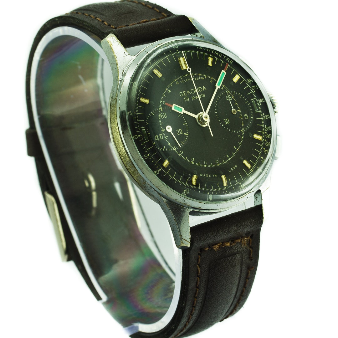 SEKONDA Chronometer Chronograph Soviet Vintage Mechanical Wristwatch ...
