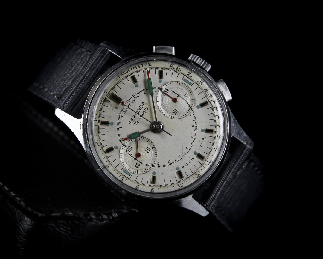 SEKONDA Chronometer Chronograph Soviet Vintage Mechanical Wristwatch ...